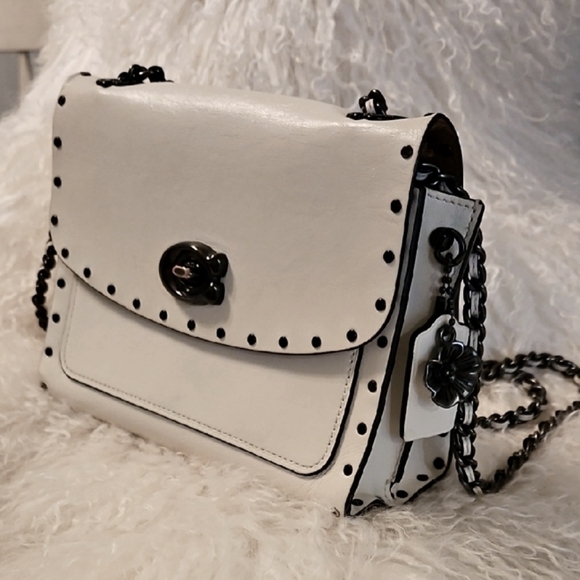 Coach | Bags | Coach Parker 8 Rivet Tea Rose Cream Leather Bag | Poshmark